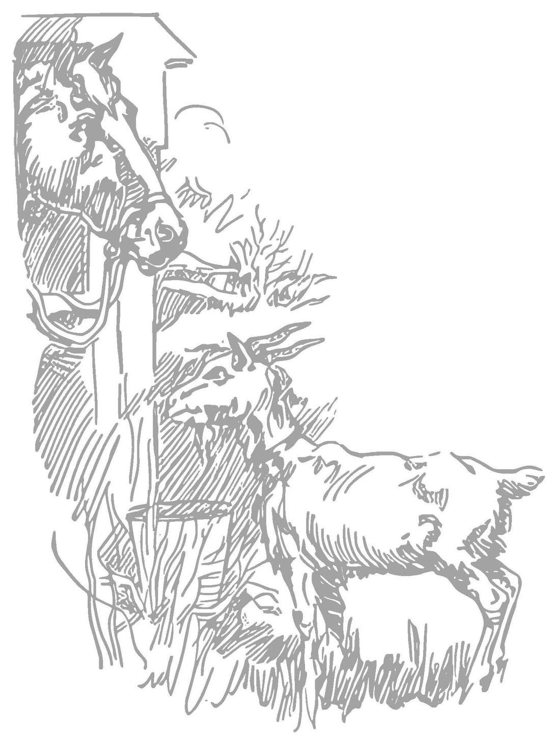 Giddy up Goats for Coloring Vintage Digital Bundle Download Hand Drawn ...