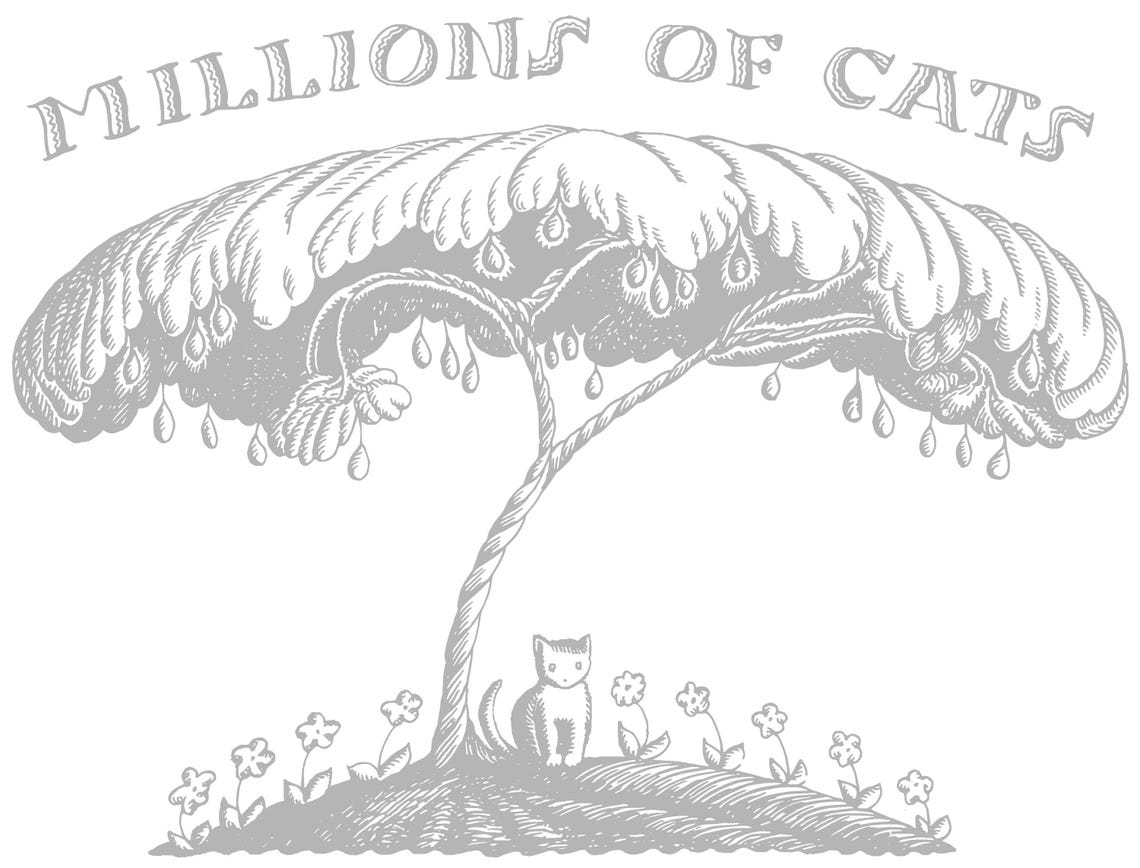 Millions of Cats for Coloring Vintage Digital Bundle Download Hand ...