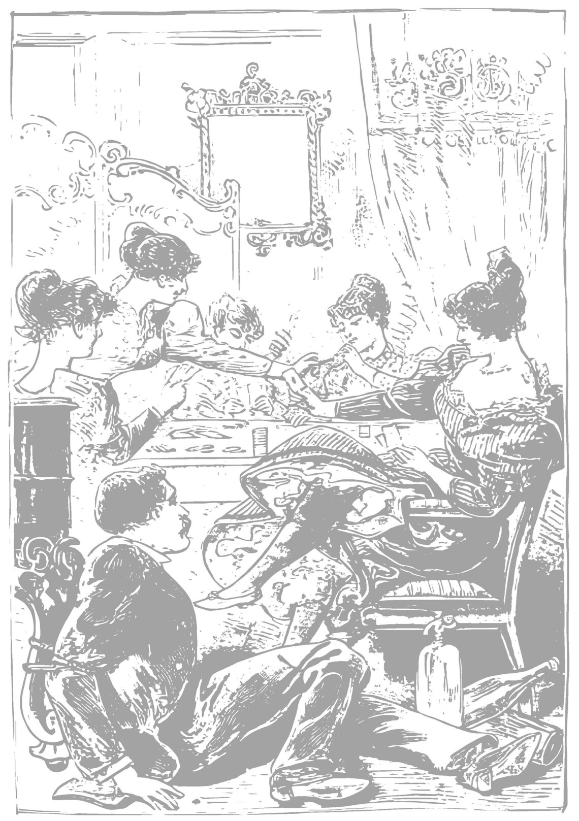 Raucous Scenes for Coloring Vintage Digital Bundle Download Hand Drawn ...