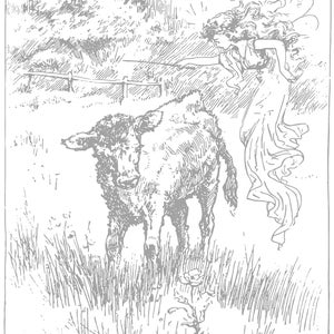 Moo Cow Farm for Coloring Vintage Digital Bundle Download Hand Drawn ...