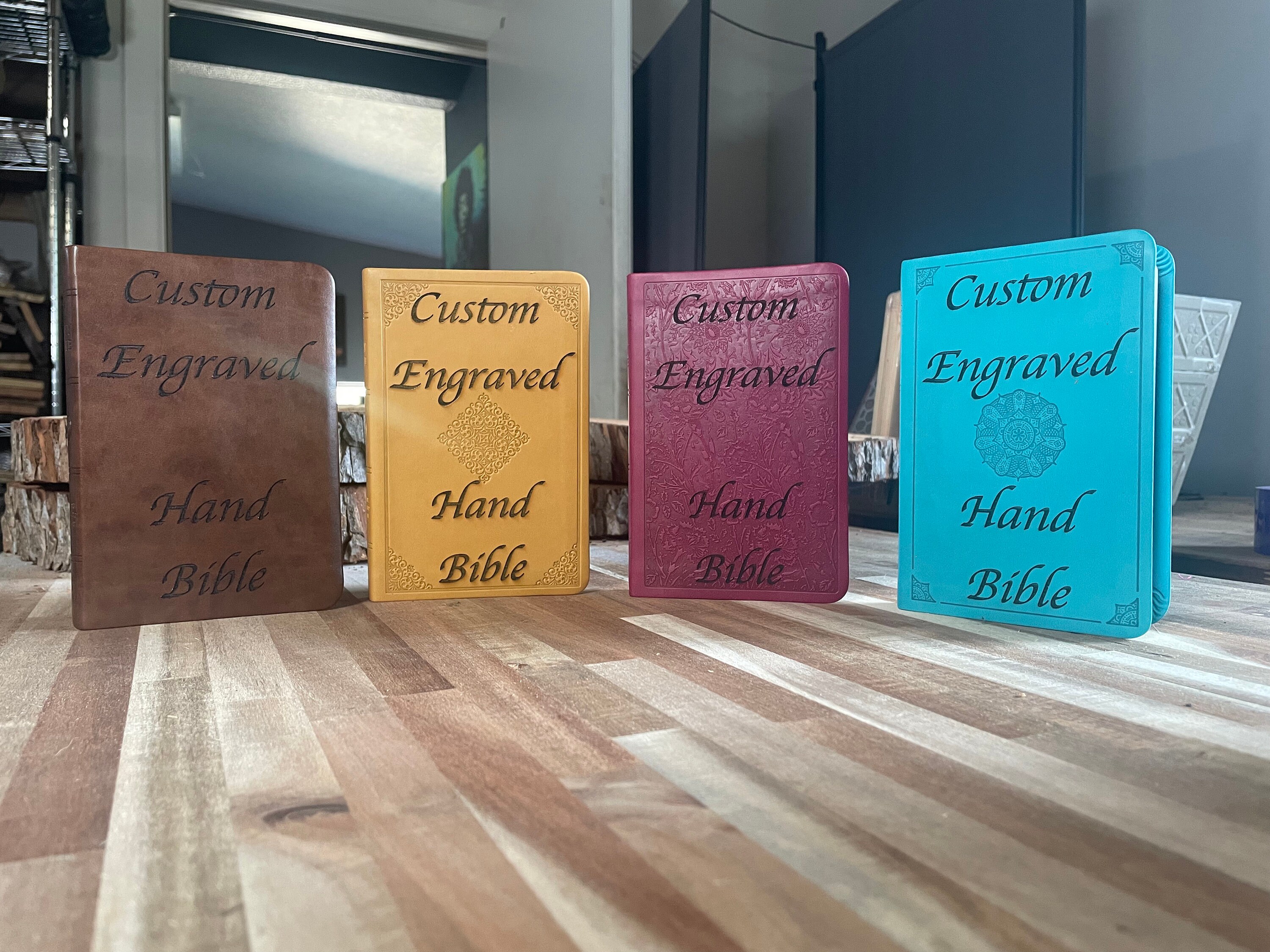 Custom Engraved Bible Hand Pocket Portable Personalized Church Group ...