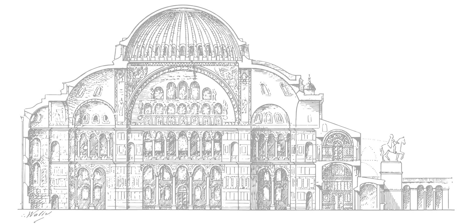 Roman Architecture for Coloring Vintage Digital Download Hand Drawn ...