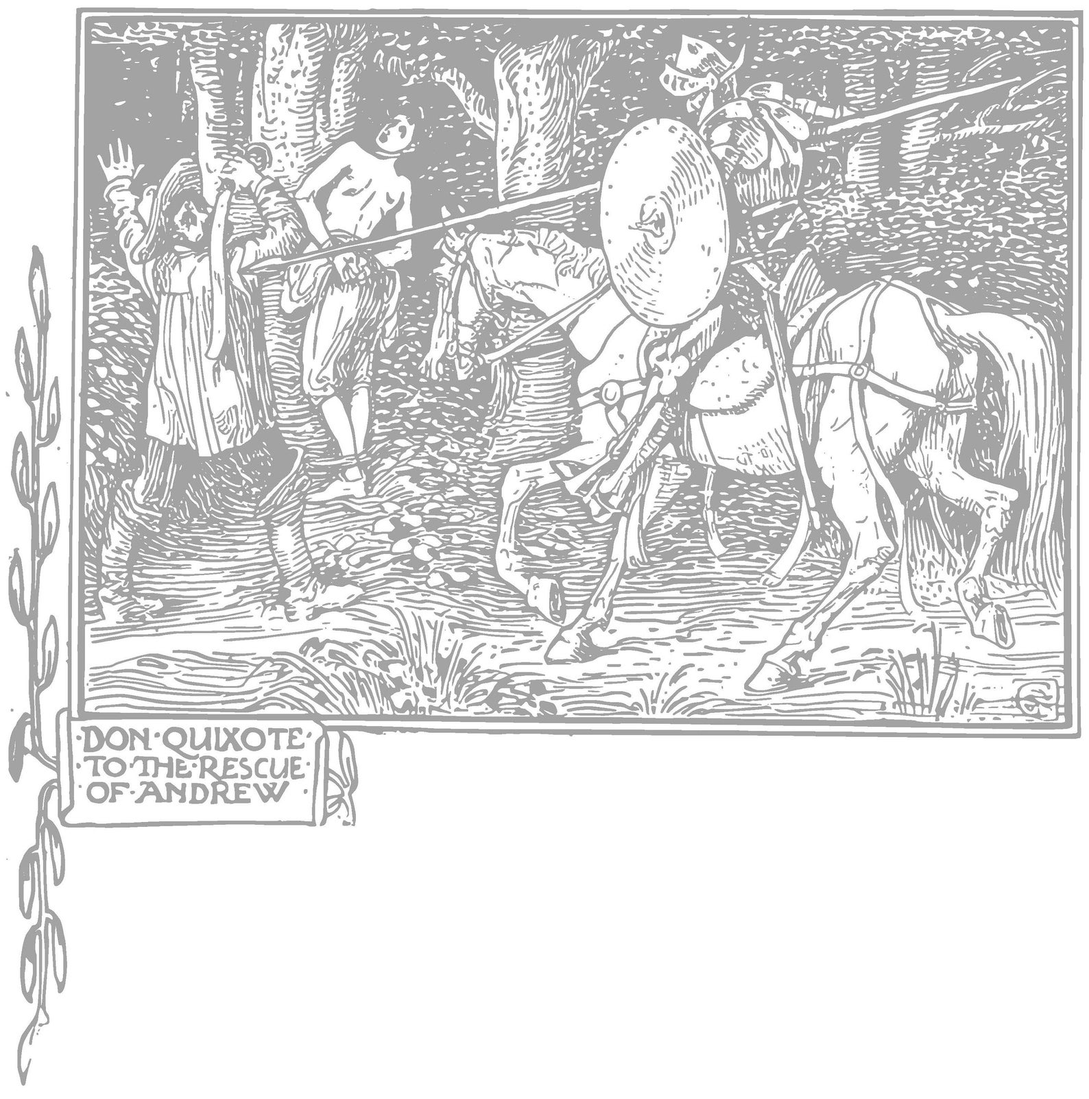 Don Quixote for Coloring Vintage Digital Bundle Download Hand Drawn ...