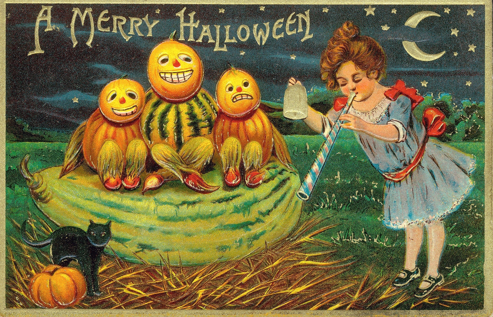Halloween Greetings Postcards Pack Digital Download Greeting and ...