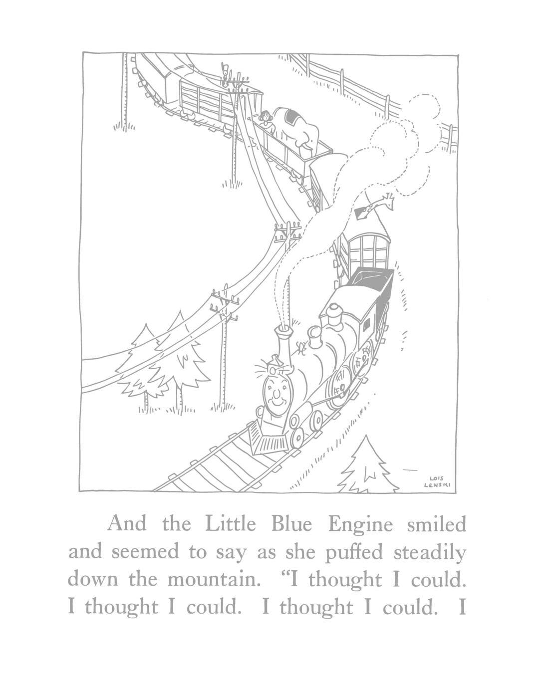 Vintage "the Little Engine That Could" Coloring Book (digital Download ...