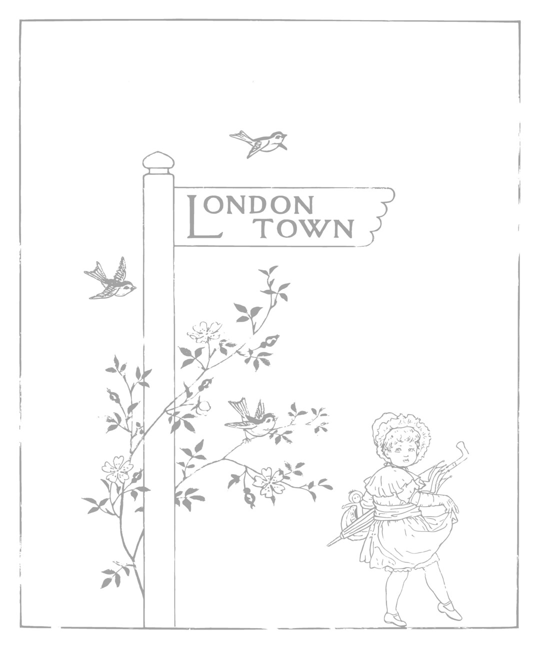 London Town for Coloring Vintage Digital Bundle Download Hand Drawn ...