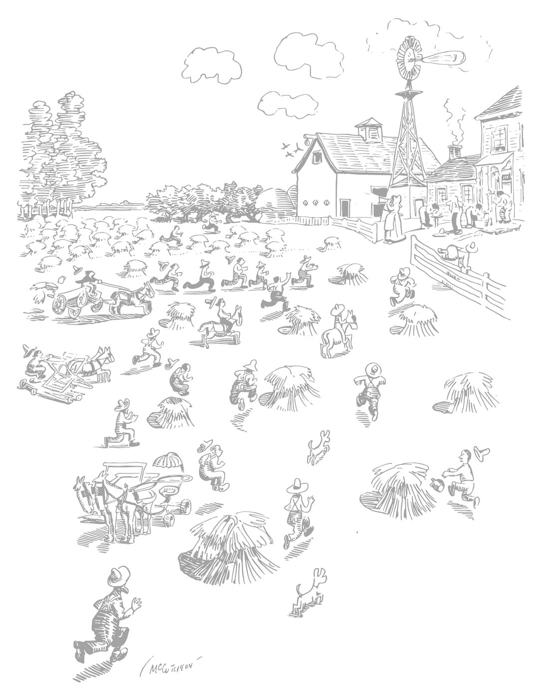 Classic Cartoons for Coloring Vintage Digital Bundle Download Hand ...