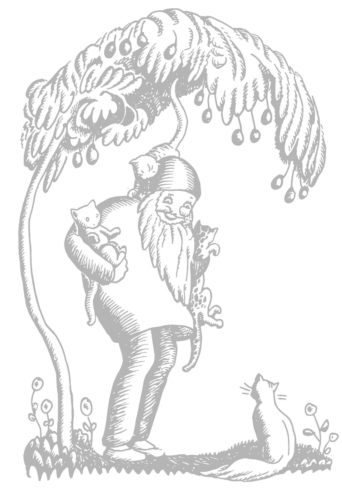 Millions of Cats for Coloring Vintage Digital Bundle Download Hand ...