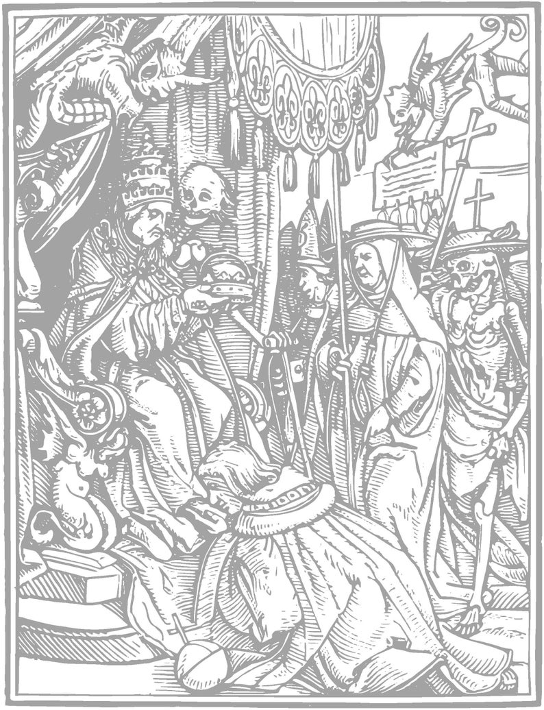 Spooky Skeletons for Coloring Vintage Halloween Print Your Own Hand ...