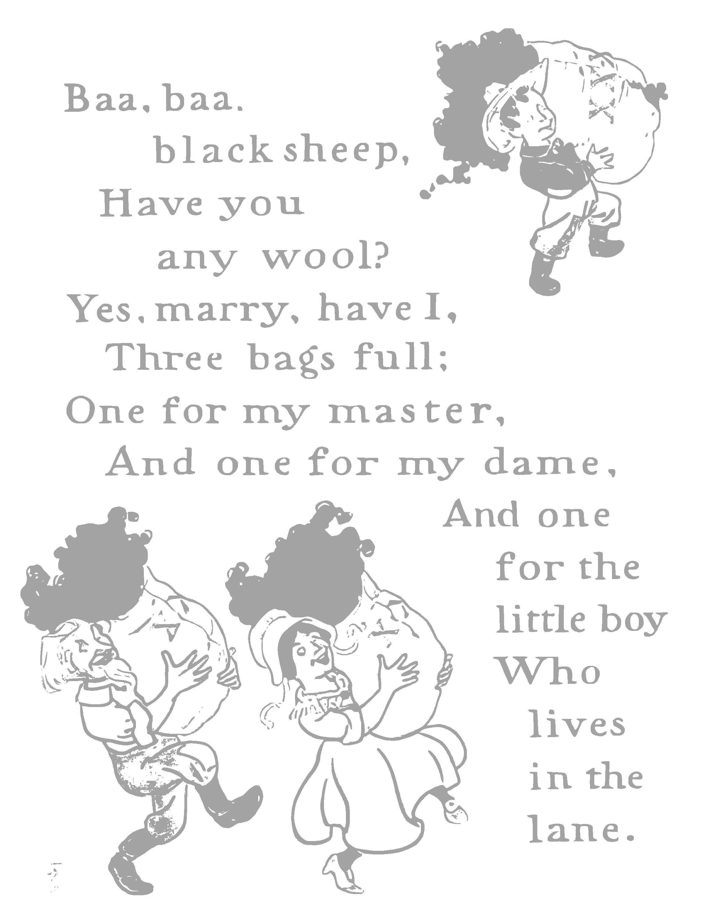 Vintage Nursery Rhymes Coloring Book, Hand-drawn Activity Pages ...
