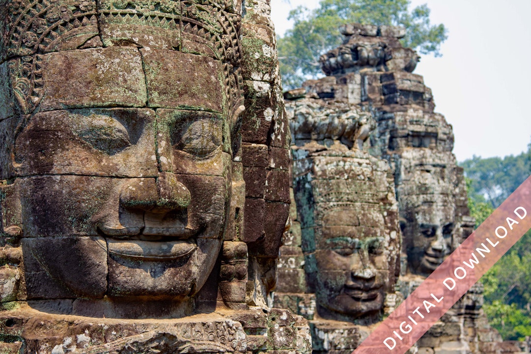 The Friendly Faces of Bayon Digital Download Jpg File Wall Art Digital ...