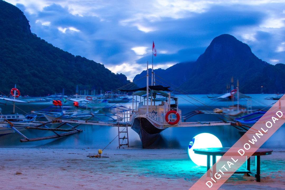 El Nido at Night Long Exposure Digital Download Jpg File Wall Art ...