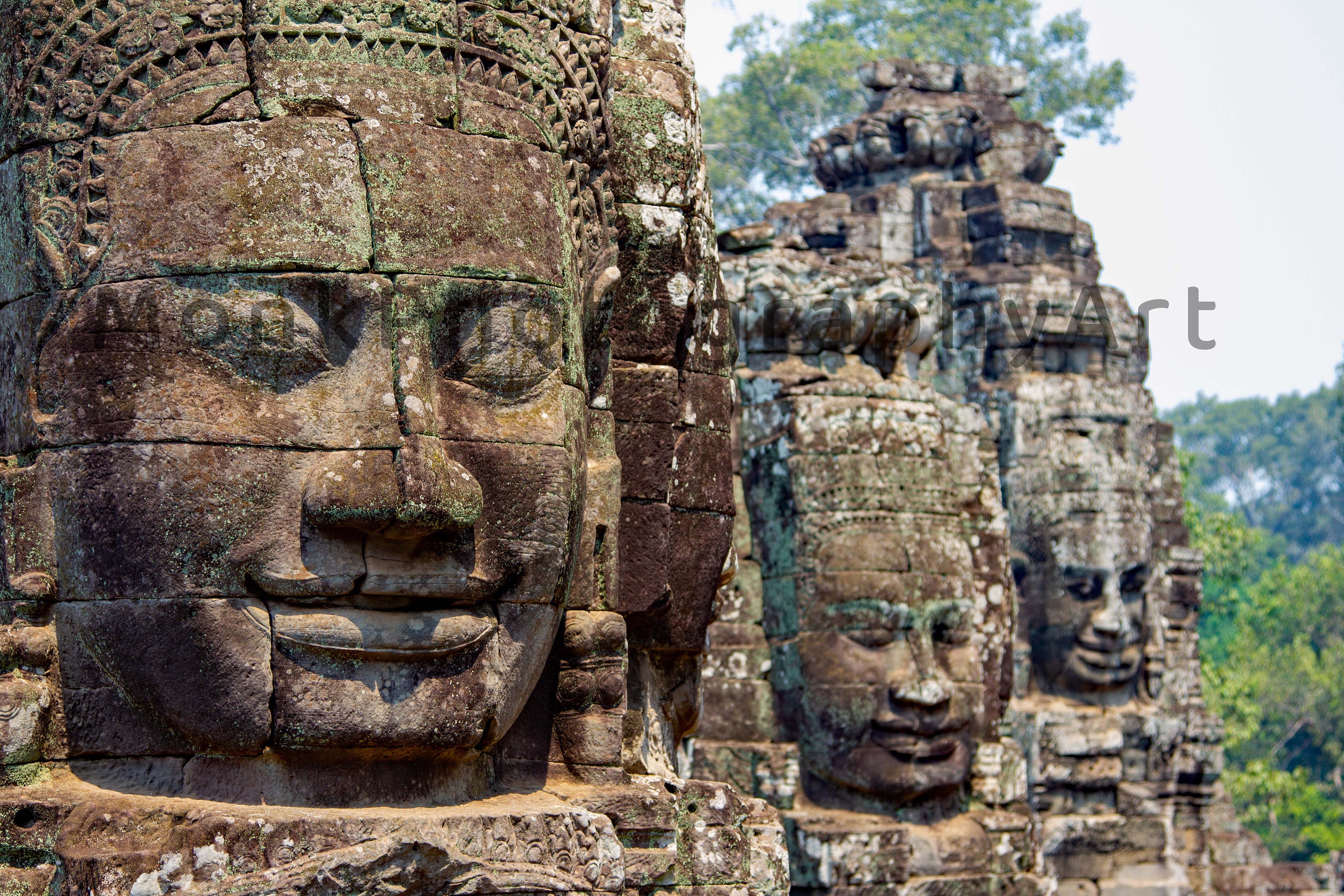 The Friendly Faces of Bayon Digital Download Jpg File Wall Art Digital ...