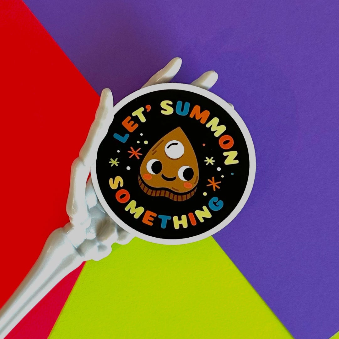Let's Summon Something Sticker Laptop Sticker Spooky Cute Sticker Ouija ...