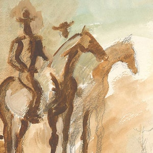 Vintage Abstract Cowboy Artwork Digital Download - Single Image ...