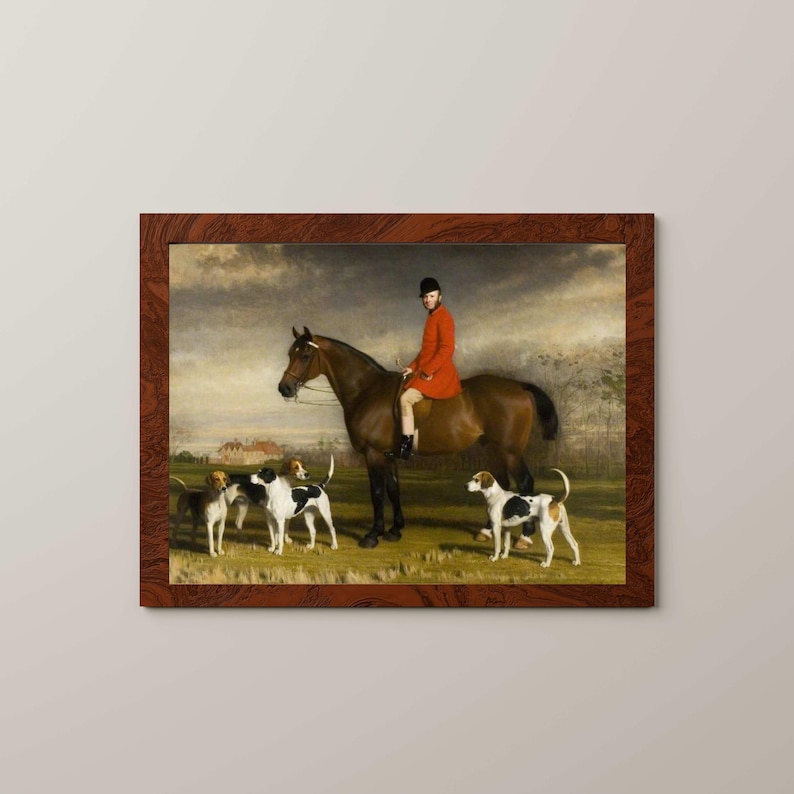 Vintage Waiting for the Fox Hunt Painting Print - Print of Vintage ...