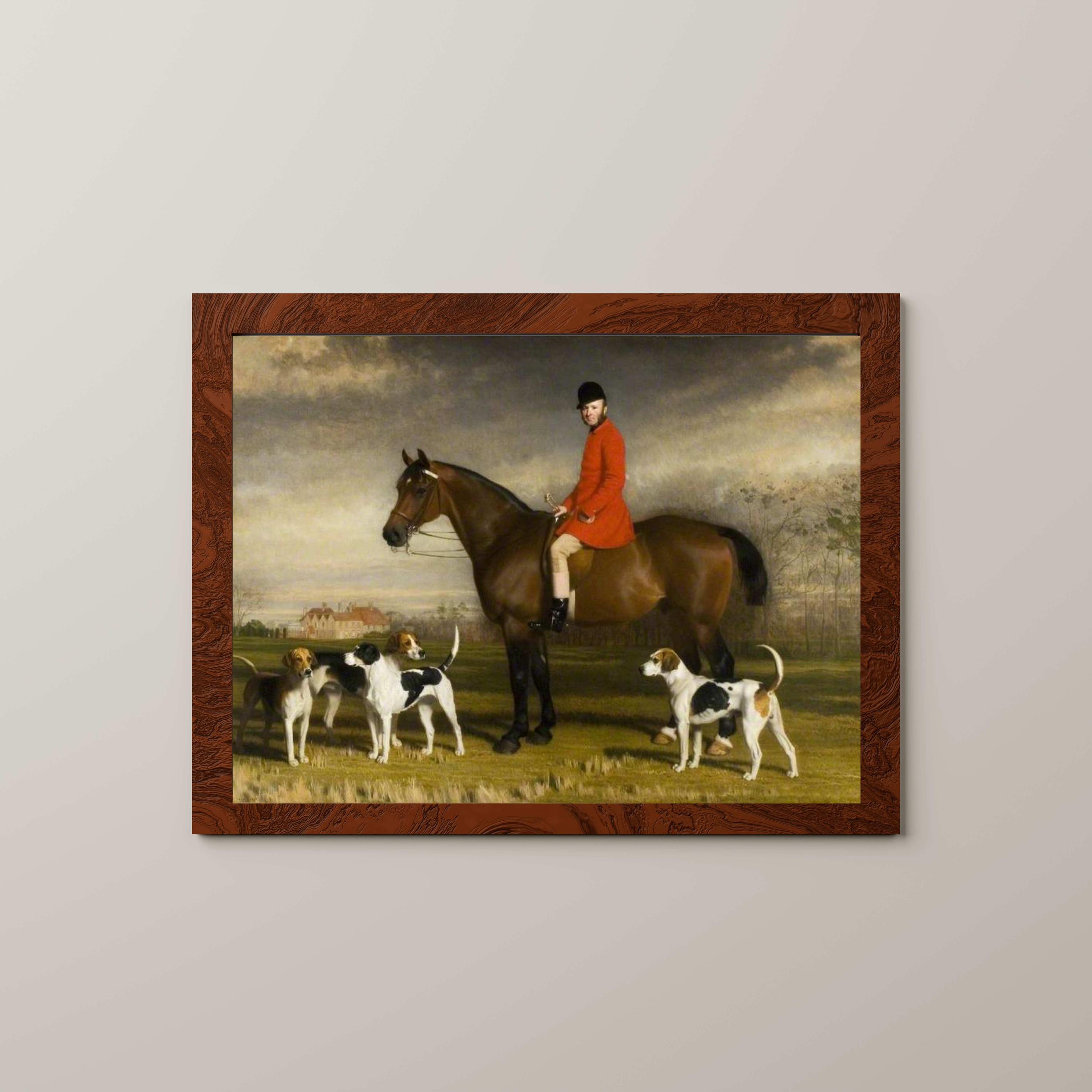 Vintage Waiting for the Fox Hunt Painting Print - Print of Vintage ...