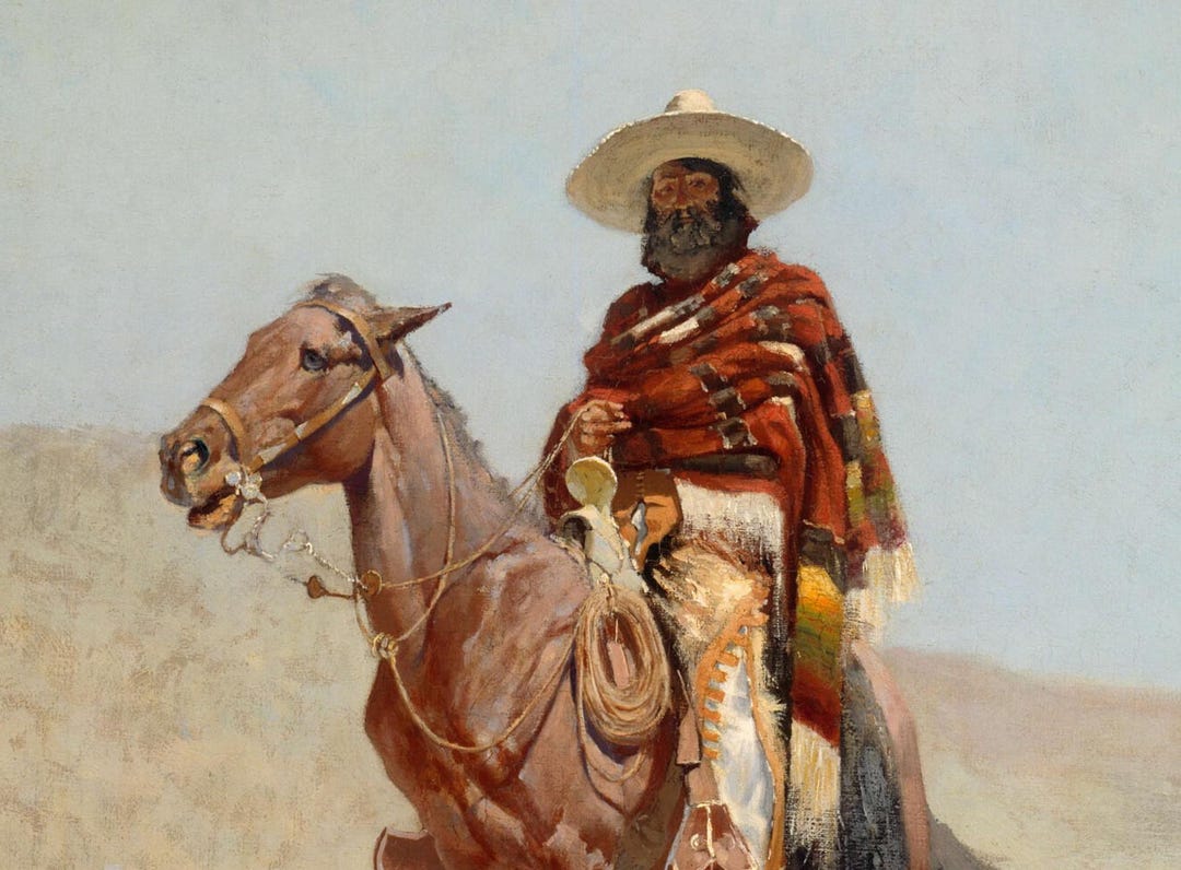 Vintage Cowboy Print - Vaquero - Print of Vintage Painting - Wall Decor ...