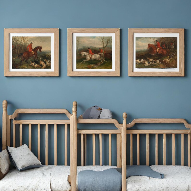 Vintage Printable Fox Hunting Wall Art - Set of 4 Images - Wall Decor ...
