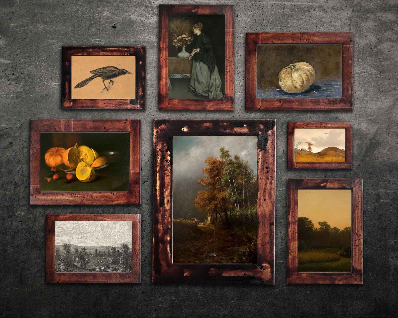 Vintage Printable Moody Autumn Gallery Wall Art Digital Download- Set ...