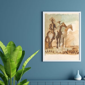 Vintage Abstract Cowboy Artwork Digital Download - Single Image ...