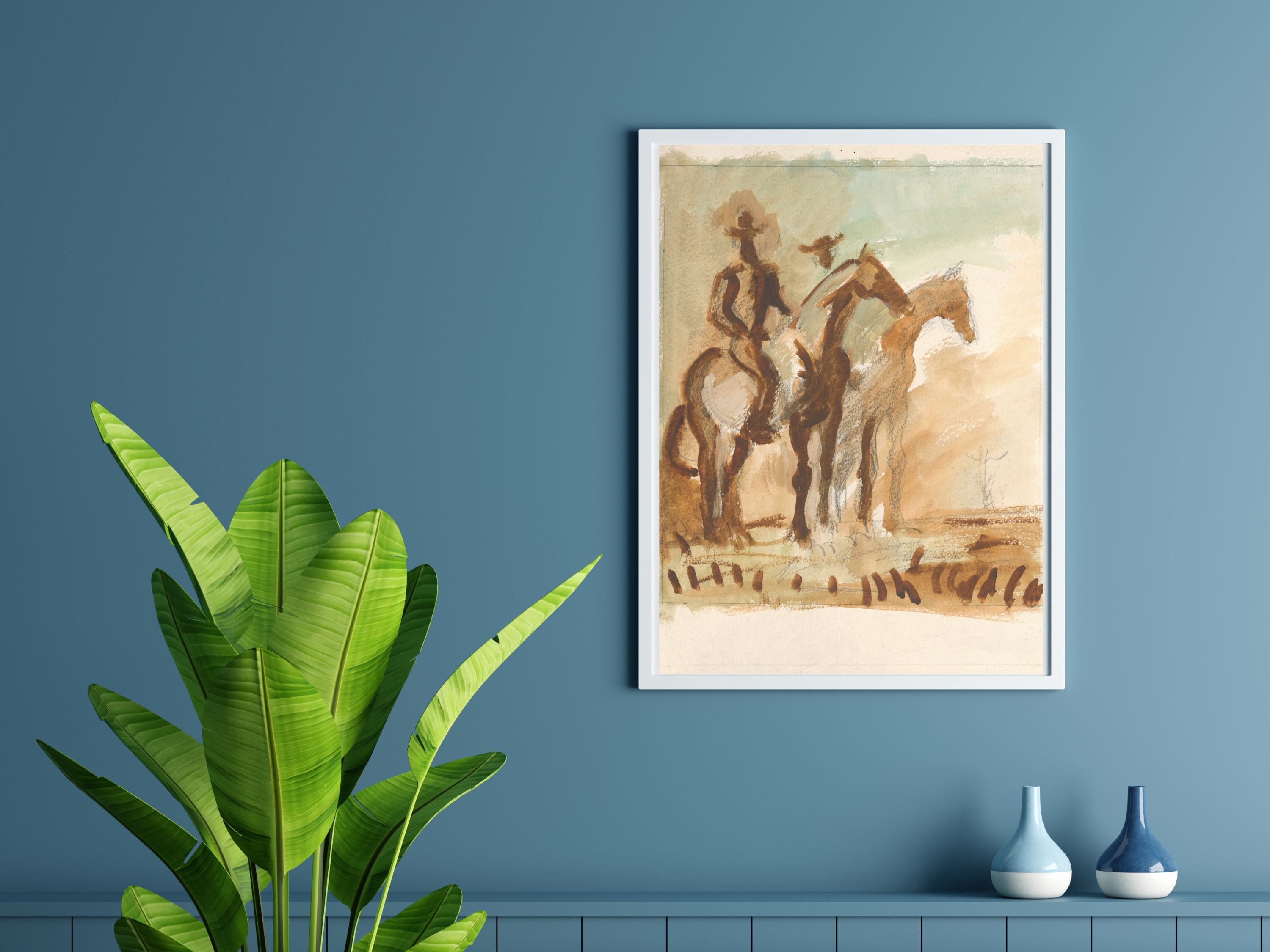 Vintage Abstract Cowboy Artwork Digital Download Single Image Cowboy ...