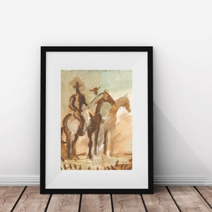 Vintage Abstract Cowboy Artwork Digital Download - Single Image ...