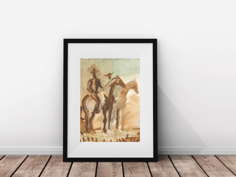 Vintage Abstract Cowboy Artwork Digital Download - Single Image ...