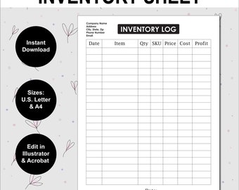 Physical Inventory, Count Sheet, Physical Checklist, Inventory ...