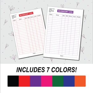 Inventory Sheet - Etsy