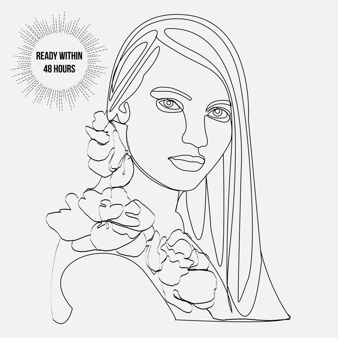 Personalized Continuous Line Portrait - Etsy