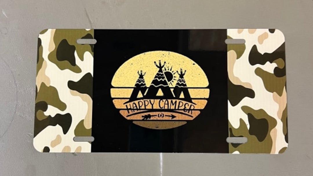Happy Camper License Plate - Etsy