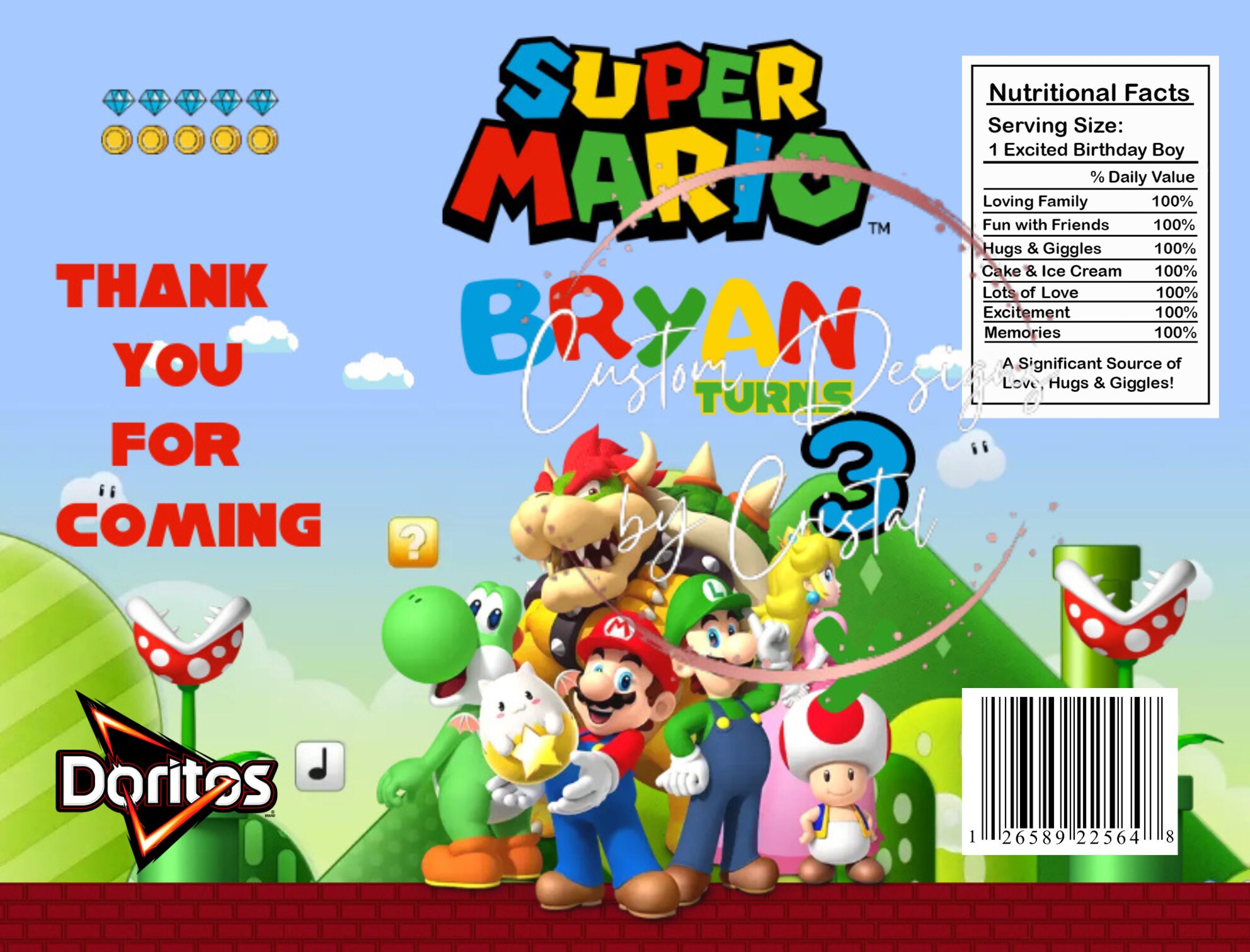 Super Mario Chip Bags - Etsy