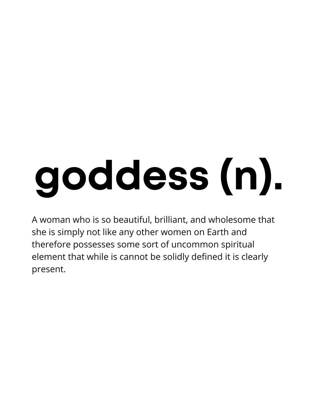Goddess Definition Print | Definition Wall Art | Printable Goddess ...
