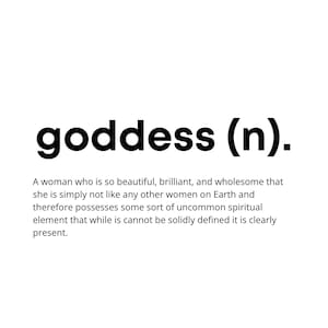 Goddess Definition Print | Definition Wall Art | Printable Goddess ...