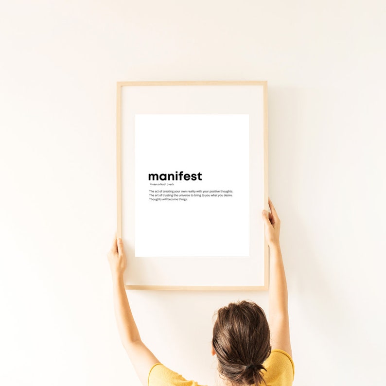 MANIFEST Definition | Printable Wall Art | Digital Download Print ...