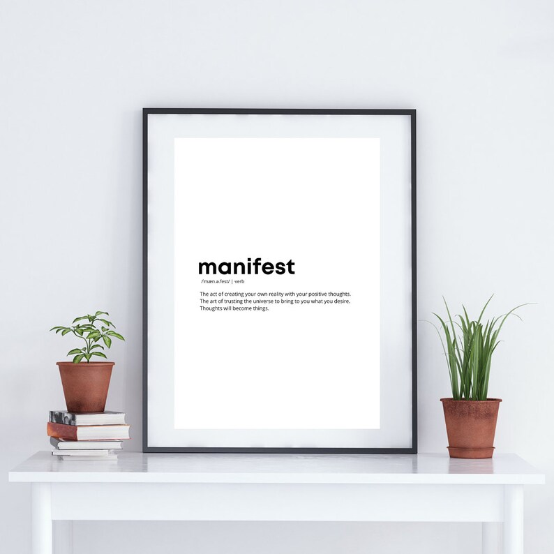 MANIFEST Definition | Printable Wall Art | Digital Download Print ...