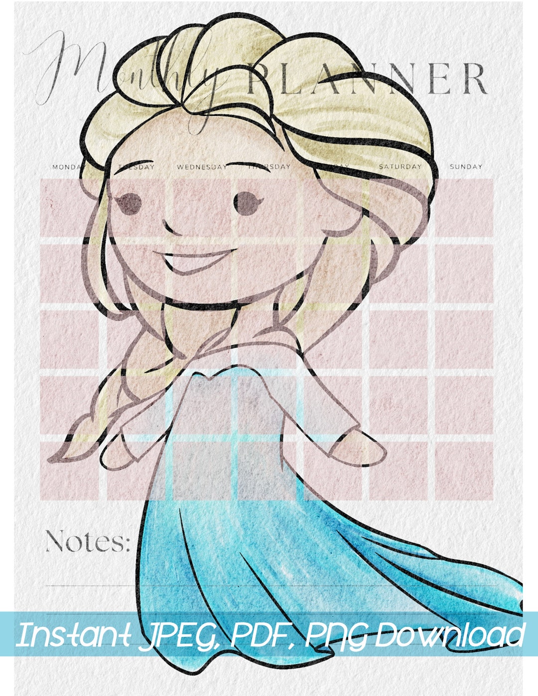 Elsa Printable Planner Downloadable Planner Personal Use - Etsy