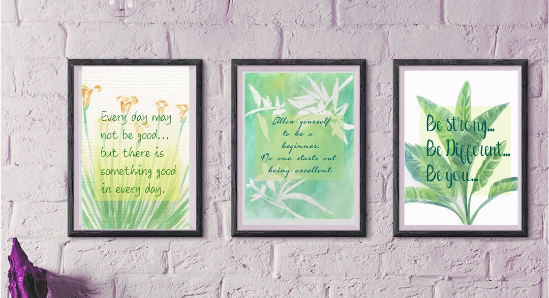 Motivational Plants, Instant Download Prints, Jpeg/pdf, Plant Wall ...