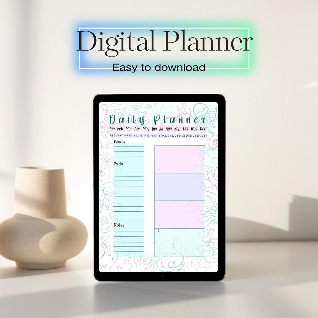Ariel Little Mermaid Planner: Daily, Weekly, Monthly (digital Download ...