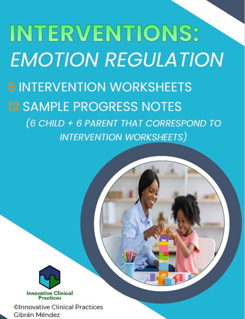 Emotion Regulation: Intervention Worksheet Bundle - Etsy