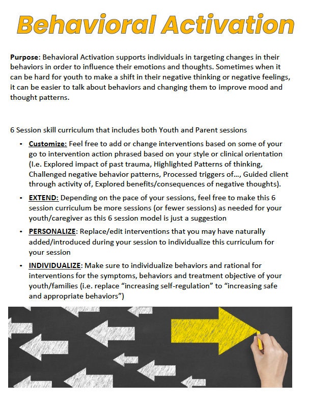 Behavioral Activation: Intervention Worksheet Bundle - Etsy