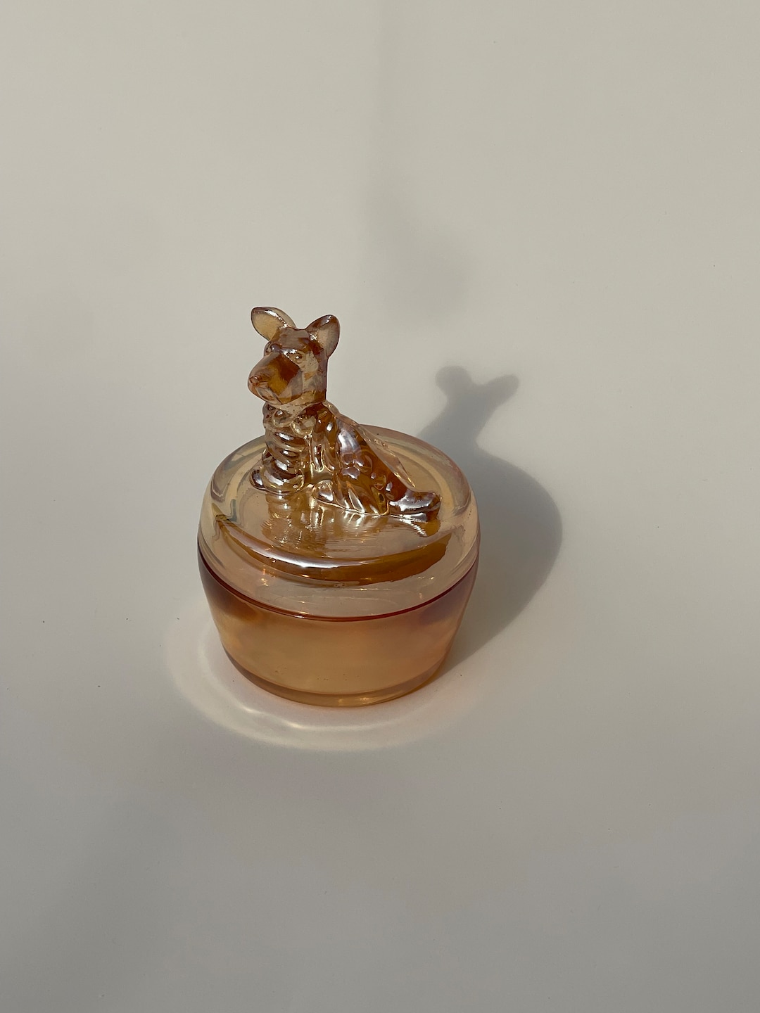 Vintage Amber Carnival Glass Scottie Dog Jewelry Holder - Etsy