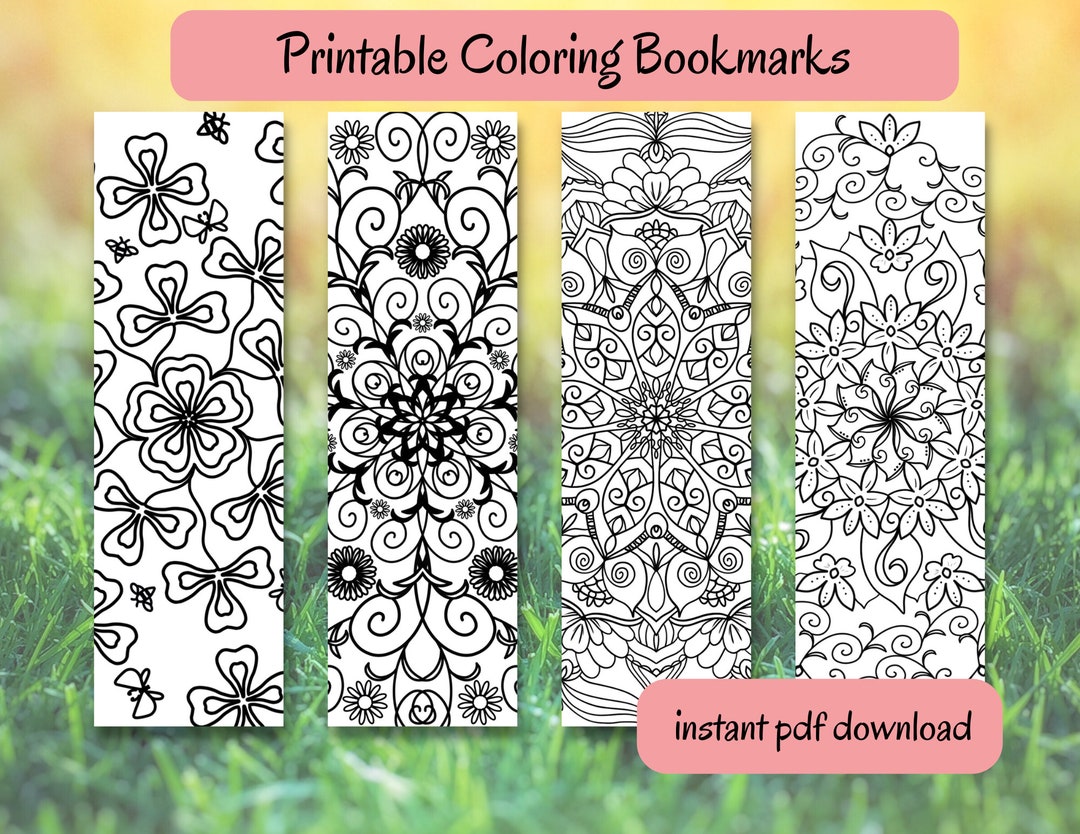 Printable DIY Coloring Bookmarks | Floral Mandala Series 2 | Set of 4 ...
