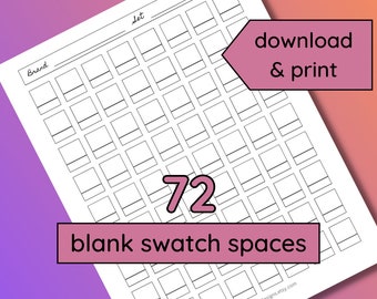 12 Blank Color Swatch Chart Printable Color Chart for Colored Pencils ...