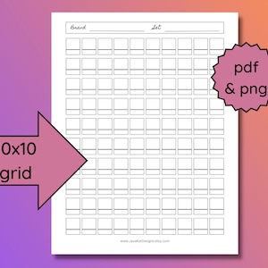 100 Blank Color Swatch Chart | Printable | Color Chart for Colored ...