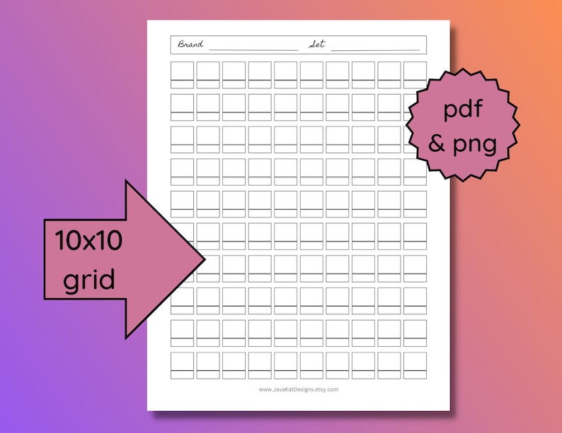 100 Blank Color Swatch Chart | Printable | Color Chart for Colored ...