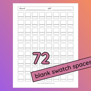 72, 100 and 120 Blank Color Swatch Charts | Printable | Color Charts ...