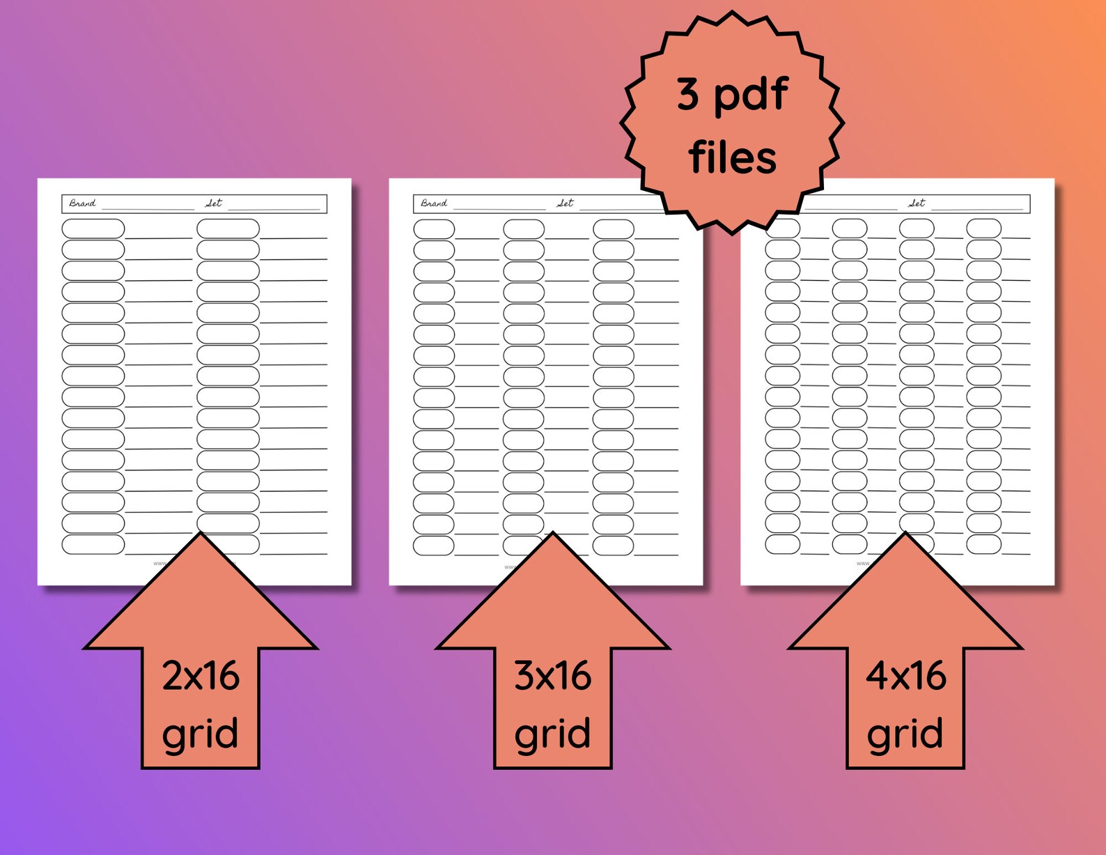 32, 48 and 64 Blank Color Swatch Charts | Printable | Color Charts for ...
