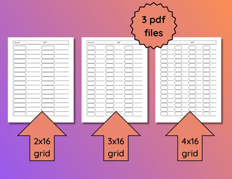 32, 48 and 64 Blank Color Swatch Charts | Printable | Color Charts for ...